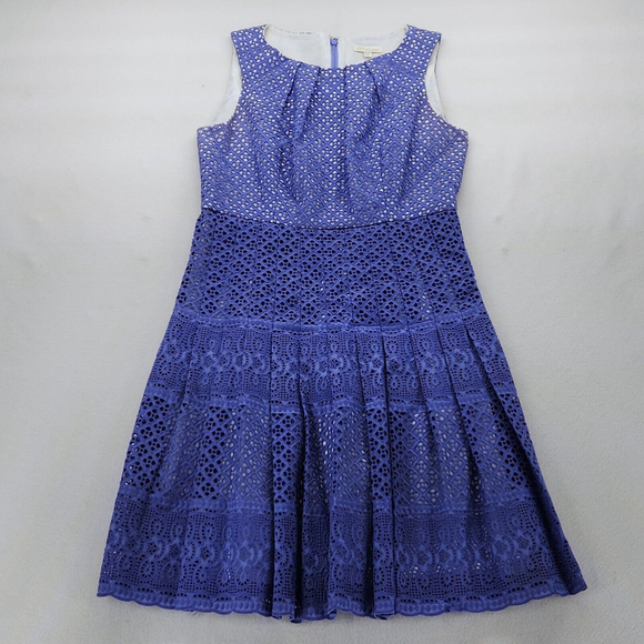 Shoshanna | Dresses | Shoshanna Blue Purple Lace Overlay Dress Soft ...